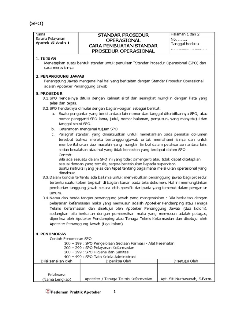 PP Iai 2013 Beberapa Contoh Spo | PDF