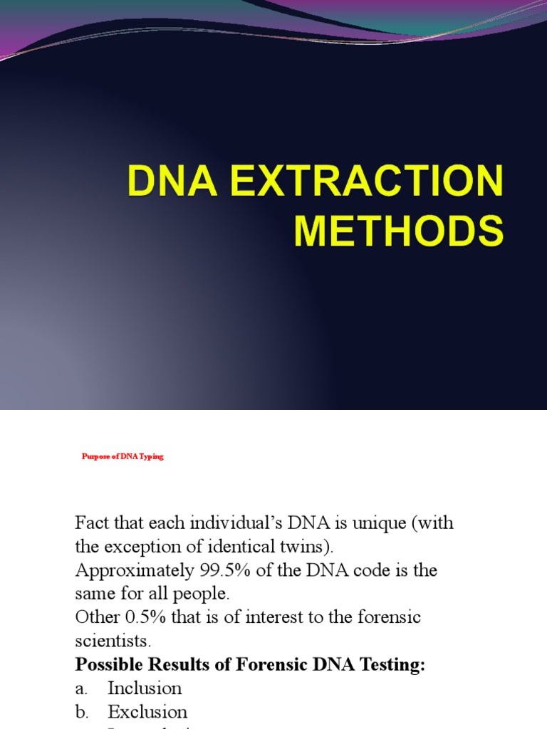 Dna Extraction Methods | PDF | Ethylenediaminetetraacetic Acid | Dna