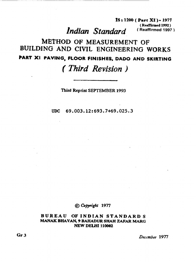 Is 1200 Part 11 1977 2 | PDF