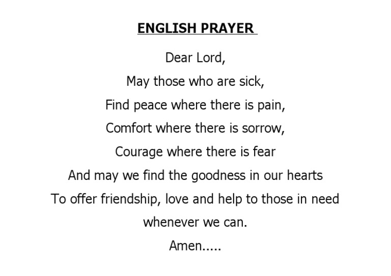 English Prayer 1 | PDF