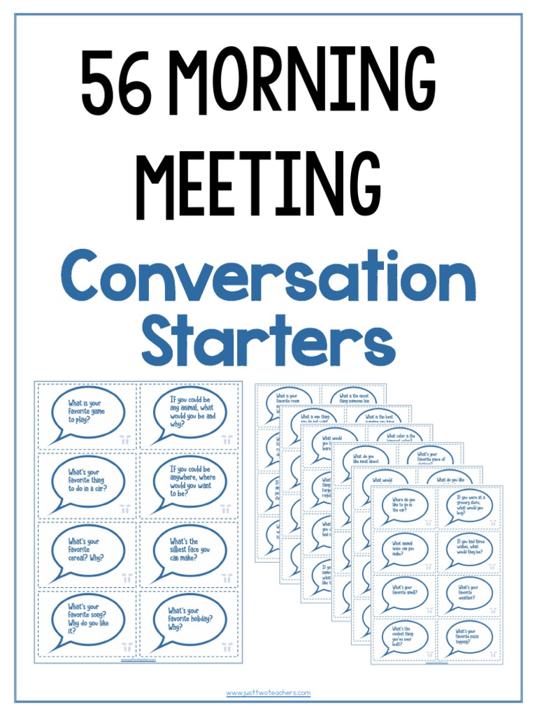 Morning Meeting Conversation Starters | PDF