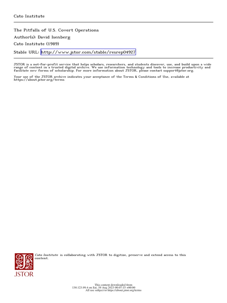 U.S. Covert Operations Pitfalls | PDF | Central Intelligence Agency ...