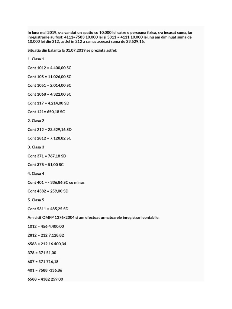 Bilant Lichidare Conturi | PDF