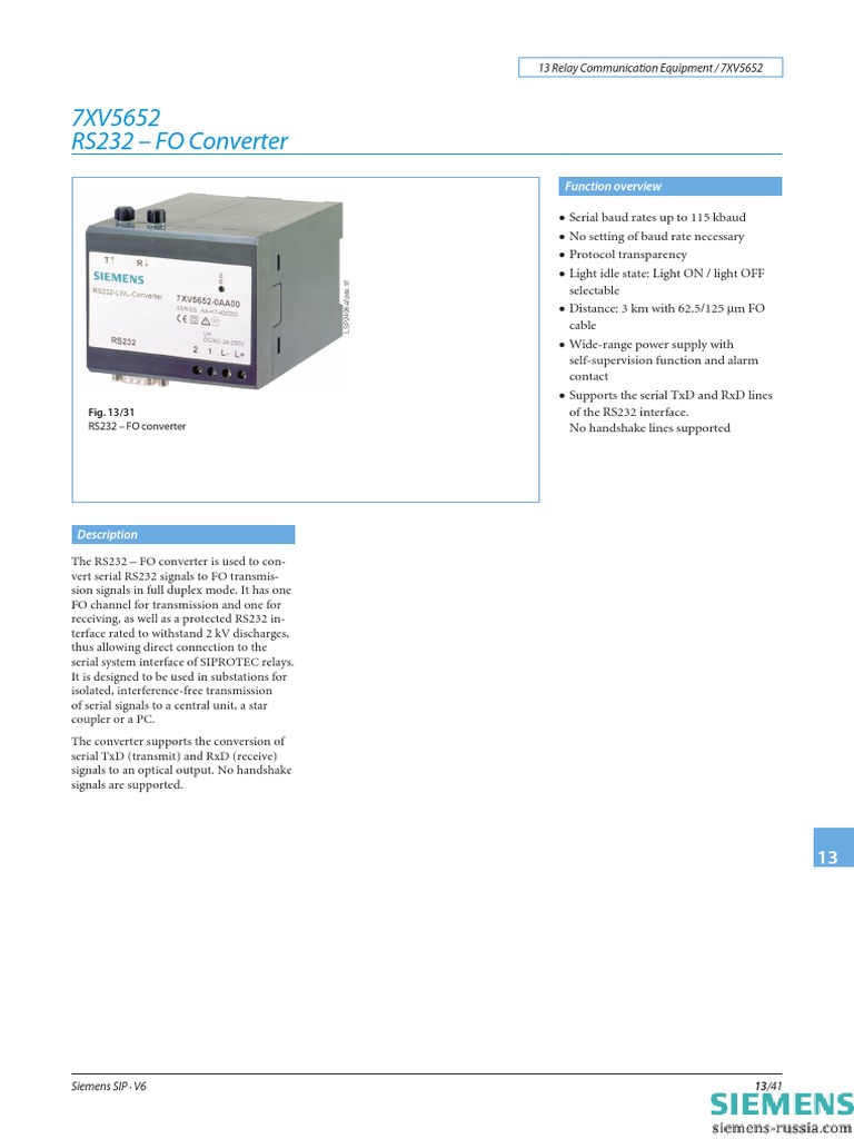 7XV5652 Catalog SIP E6 | PDF