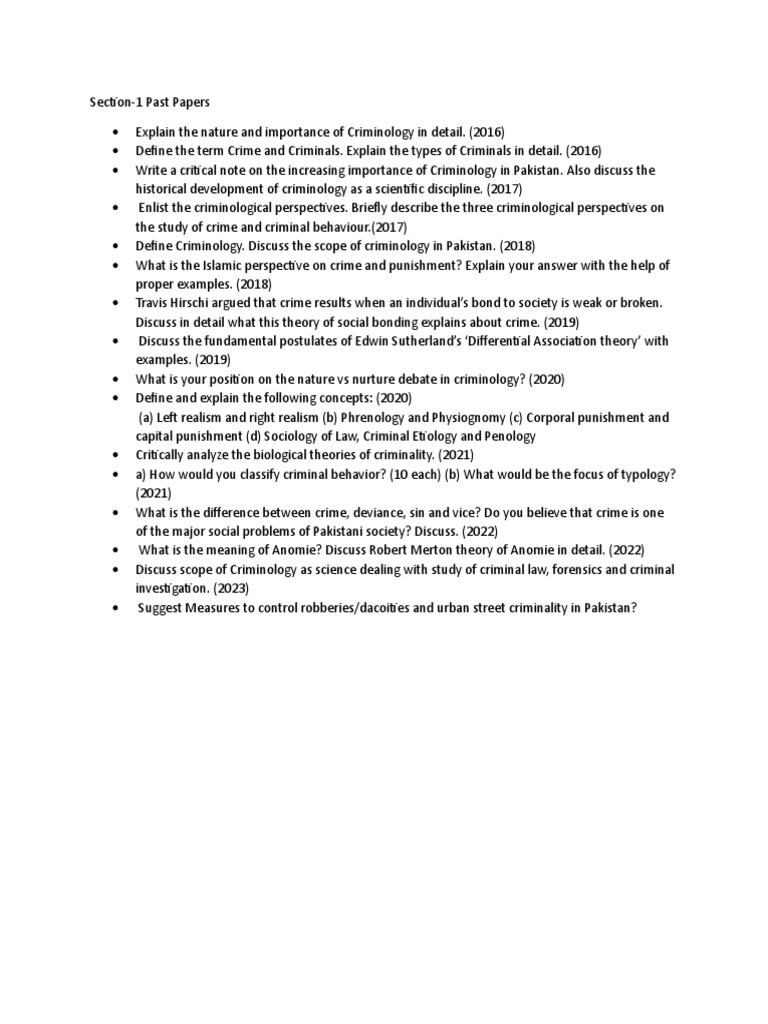 Section Wise Past Paper Analysis | PDF