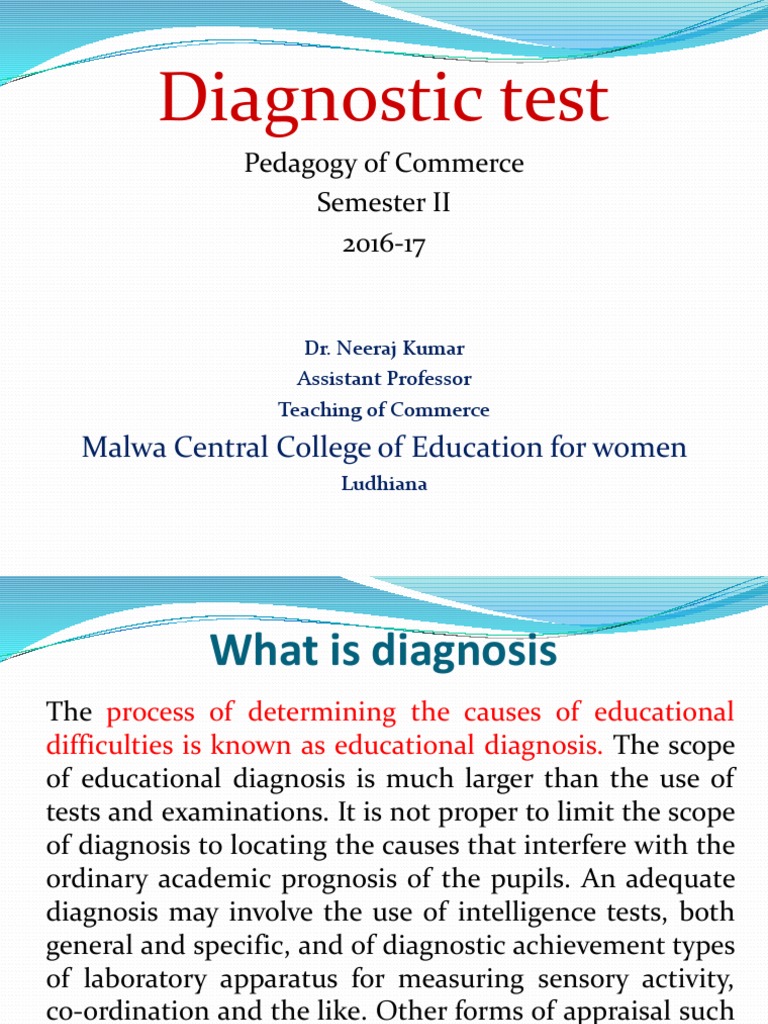 Diagnostic Tests | PDF | Medical Diagnosis | Validity (Statistics)