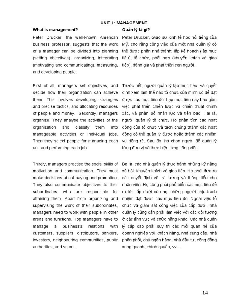 Dich - Bai - Khoa - Unit 1-4 | PDF