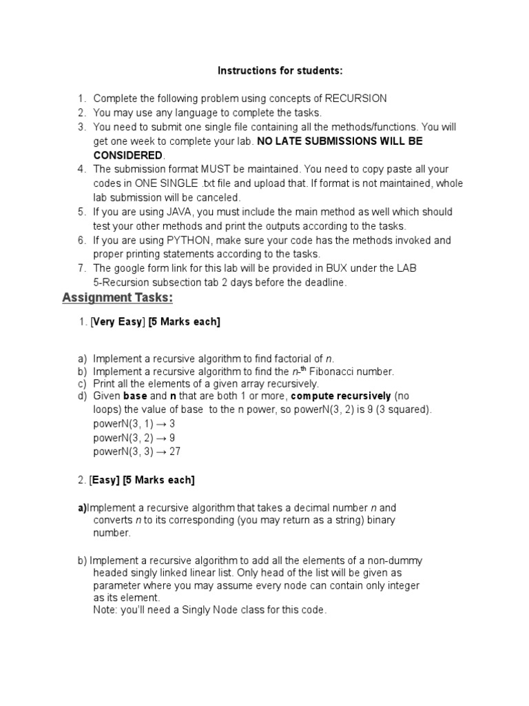 Lab6 Recursion | PDF Lab6 Recursion | PDF