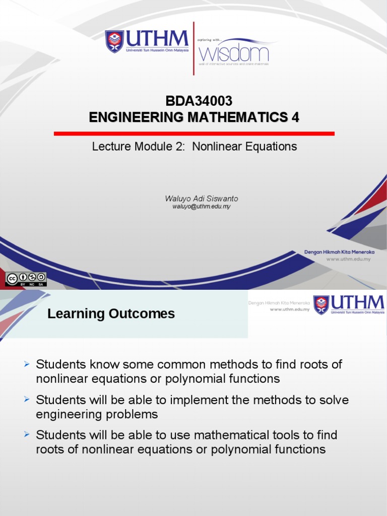 Lecture Module 2 Presentation | Download Free PDF | Nonlinear System | Equations