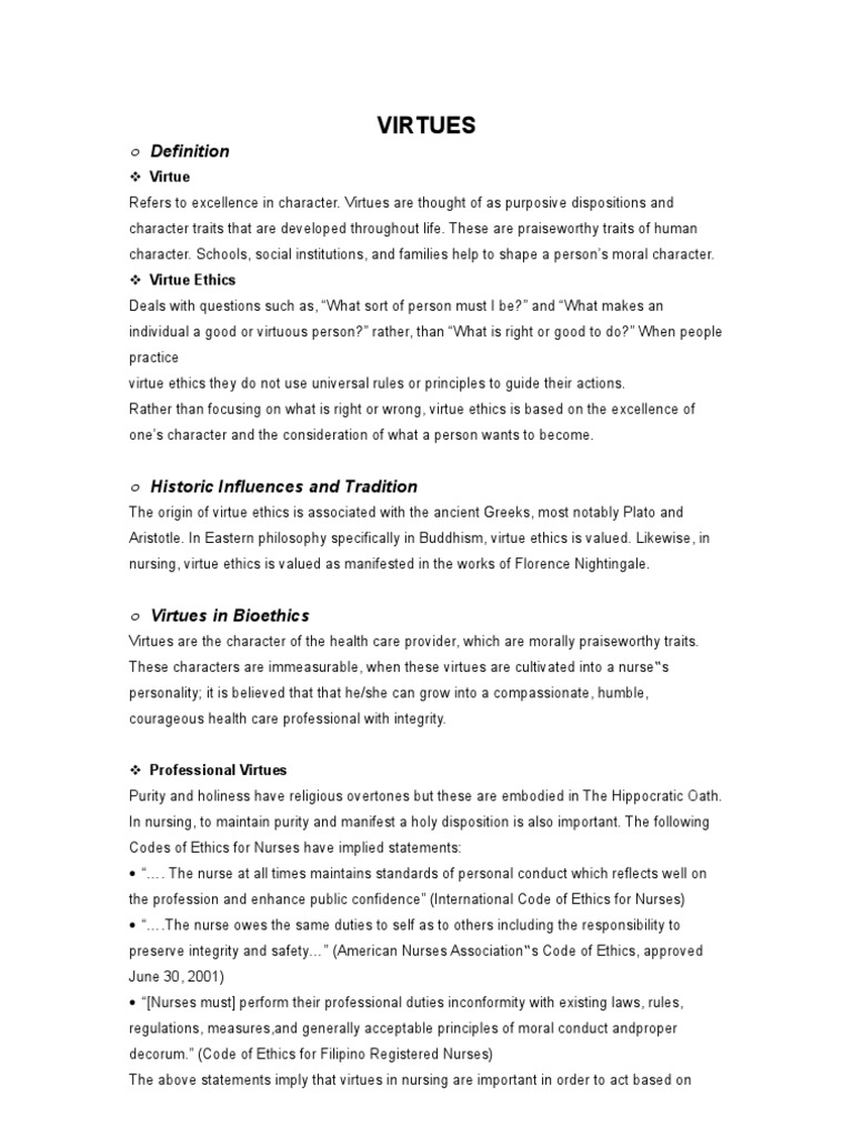 Virtues | PDF | Virtue Ethics | Virtue
