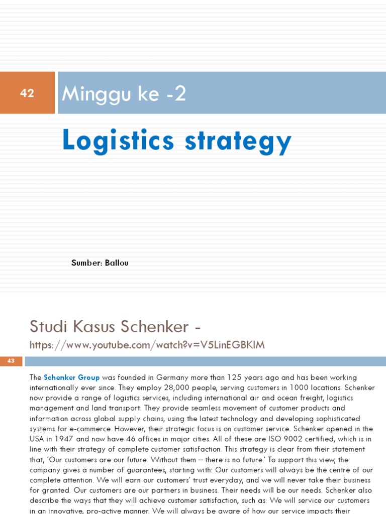 Logistics Strategy Overview and Case Study | PDF | Logistics ...