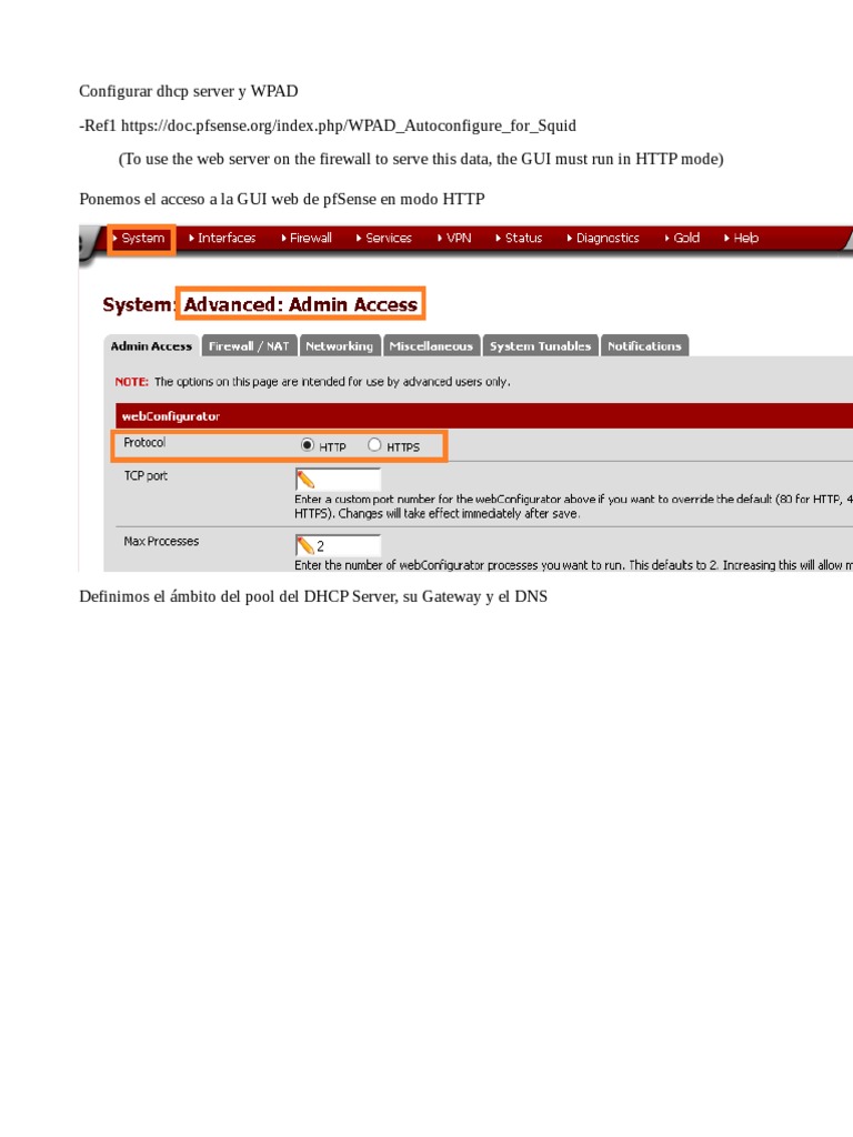 Configurar DHCP Server y WPAD 2.2.6 | PDF