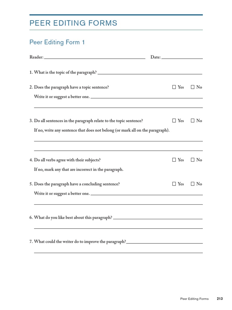 GW - SB2 - Peer Editing Form 1 - 1 | PDF