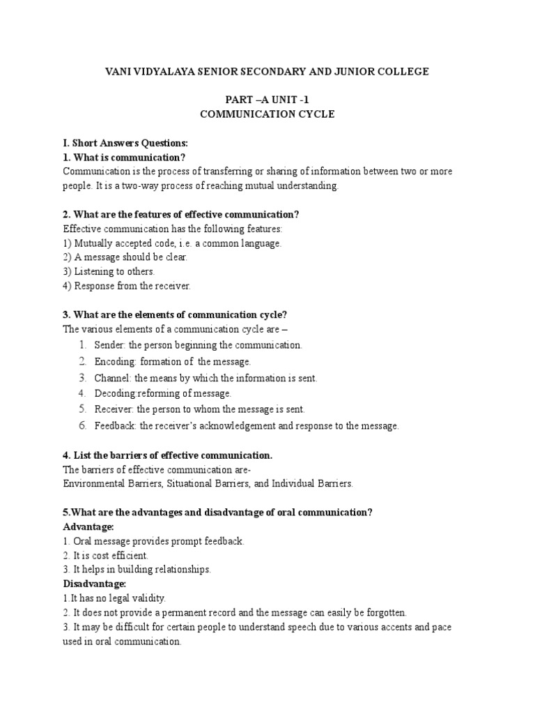 Unit 1 Communication Skills (IX) 23-24 | PDF | Communication | Sentence ...
