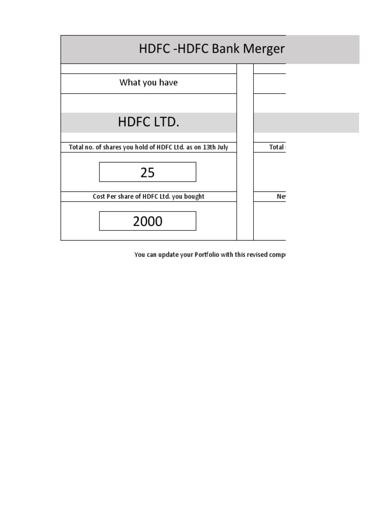 HDFC to HDFC Bank Merger Ratio Guide | PDF