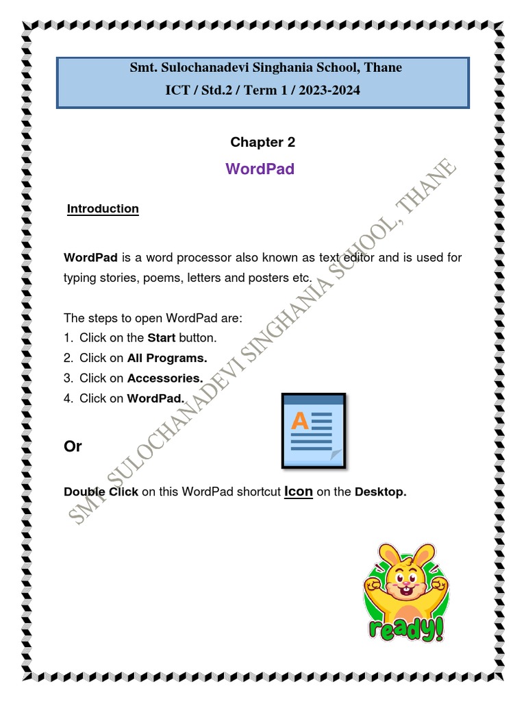 Std.2 Chapter 2 Wordpad | PDF