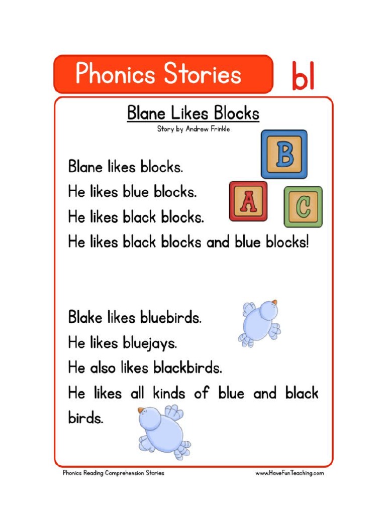 Phonics Stories (Consonant Blends) | PDF