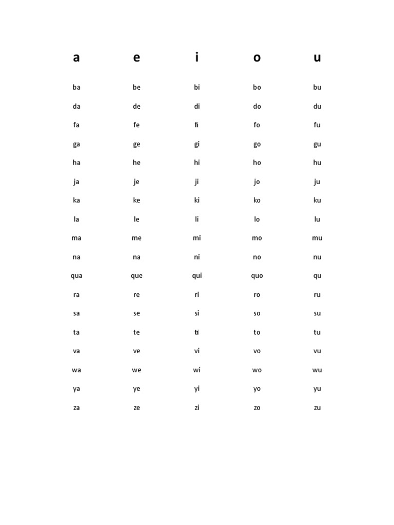 AEIOU Phonics Reading Guide | PDF