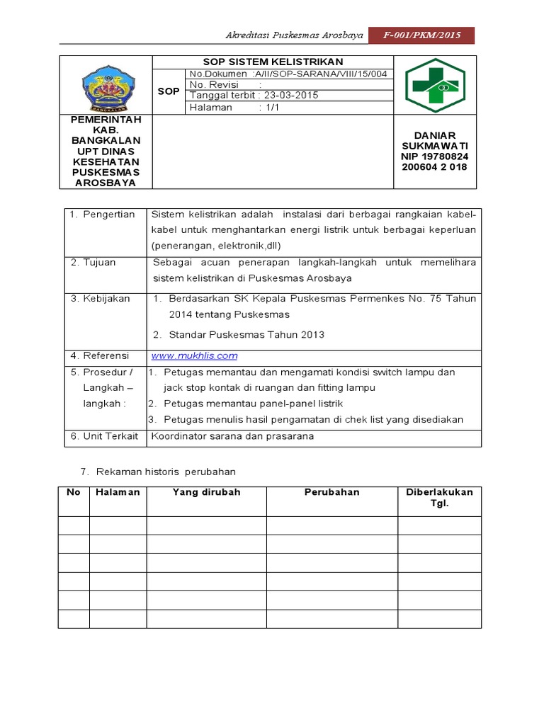 Sop Sistem Kelistrikan | PDF