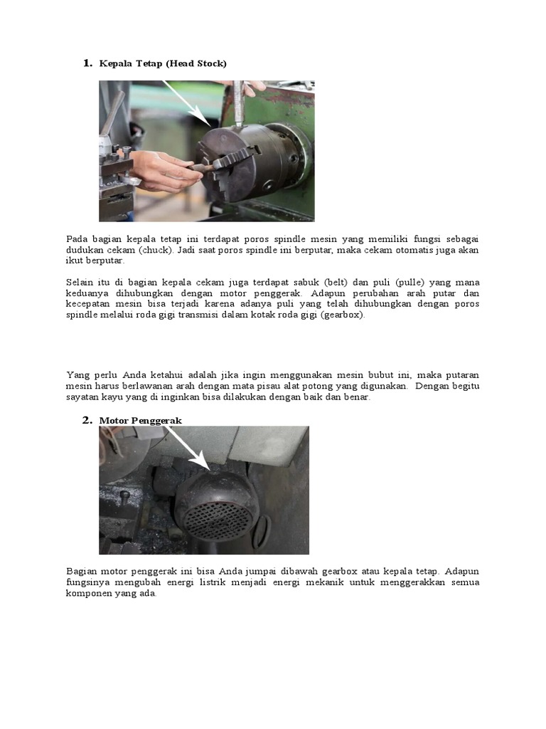 Komponen Utama Mesin Bubut dan Fungsinya | PDF | Teknologi & Rekayasa