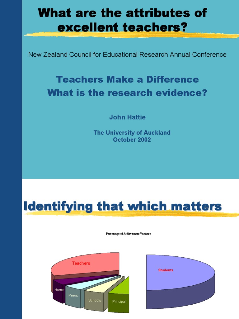 Hattie What Are the Attributes of Excellent Teachers | Expert | Teachers