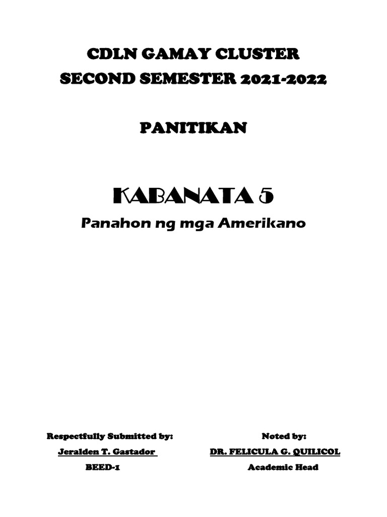 Panitikan Cover Page | PDF