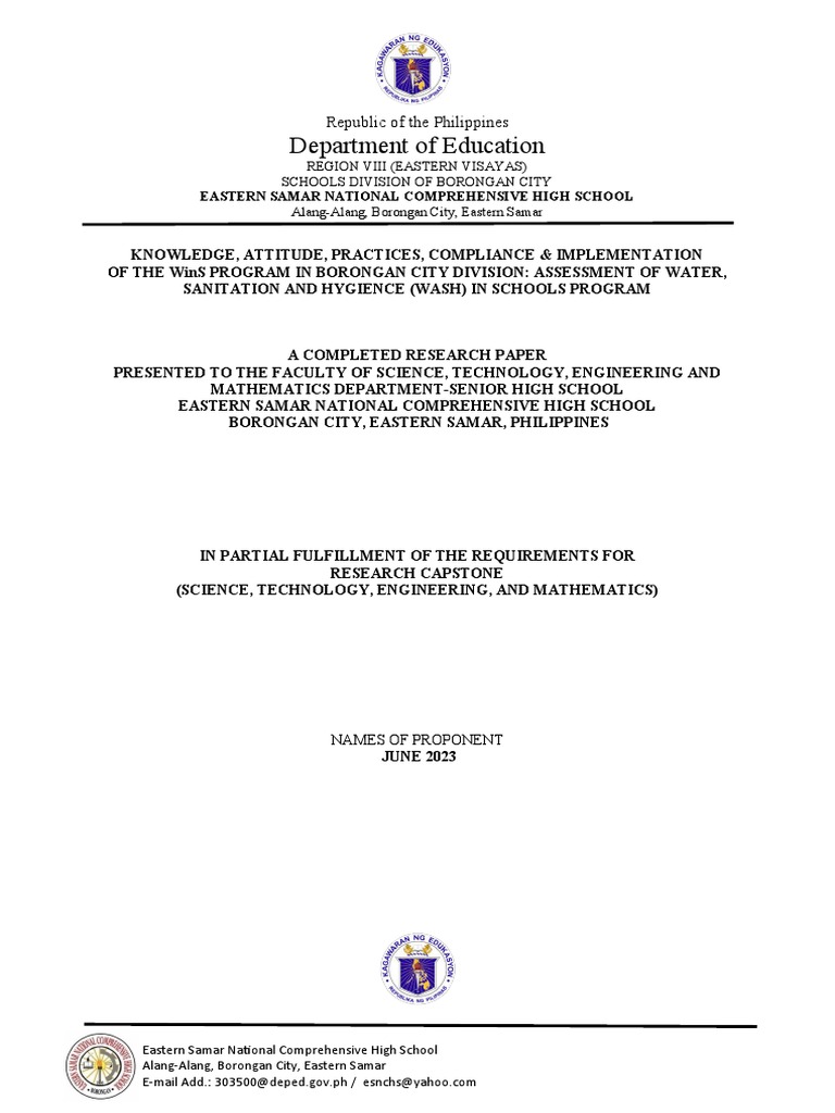 Template For Final Paper in Research Capstone | PDF