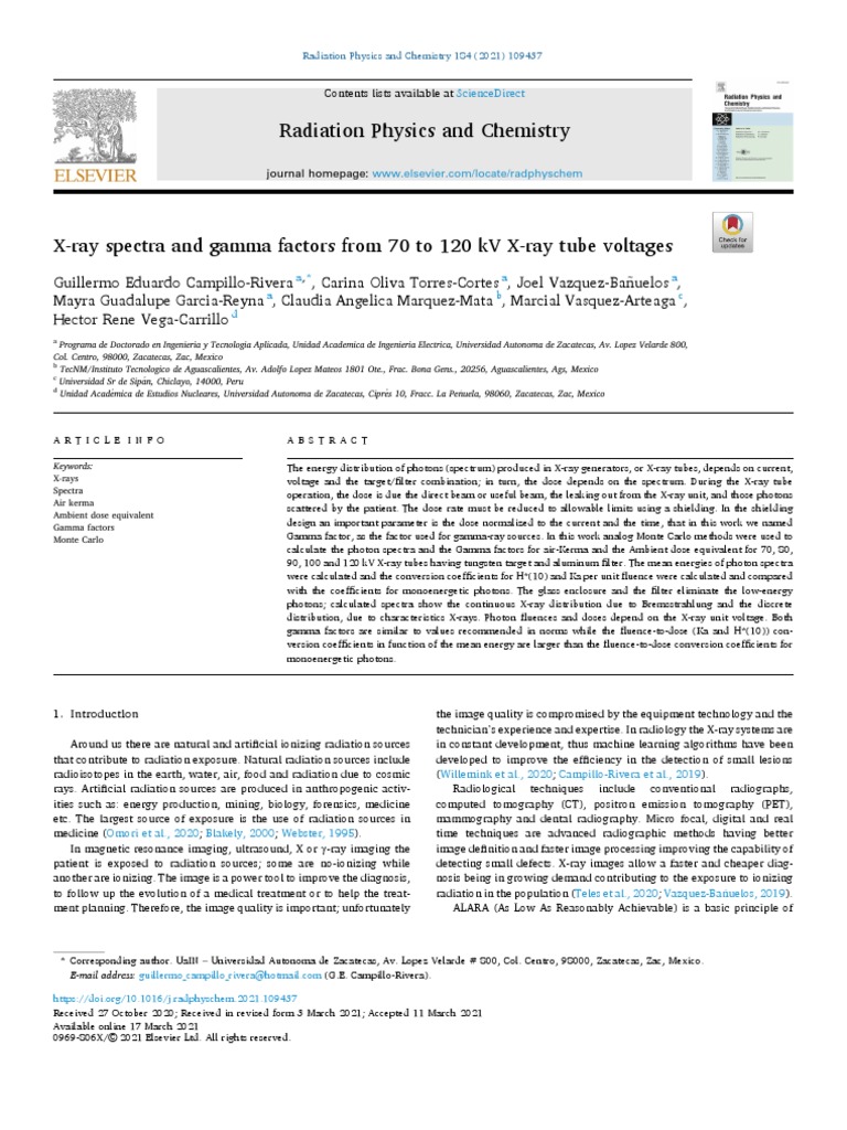 Gamma Factors For XRAY | PDF | X Ray | Ionizing Radiation