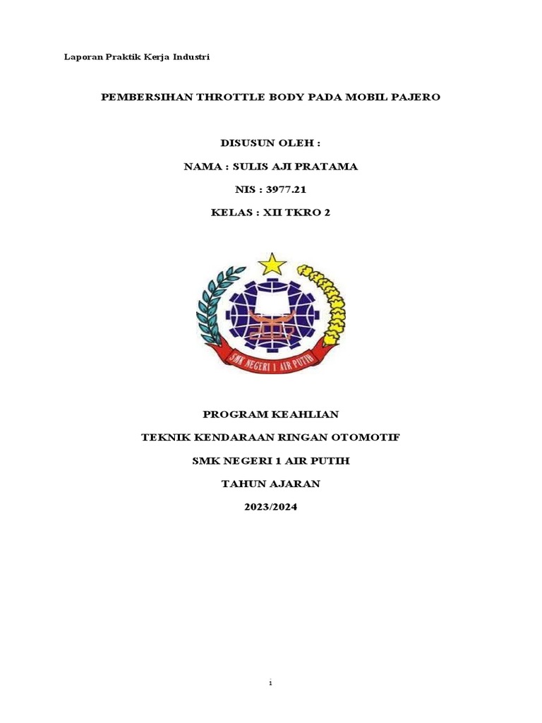 Contoh Laporan Prakerin TKR Sistem Garda | PDF | Bisnis