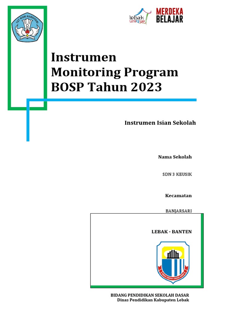 Instrumen Monev BOS SD 2023 | PDF
