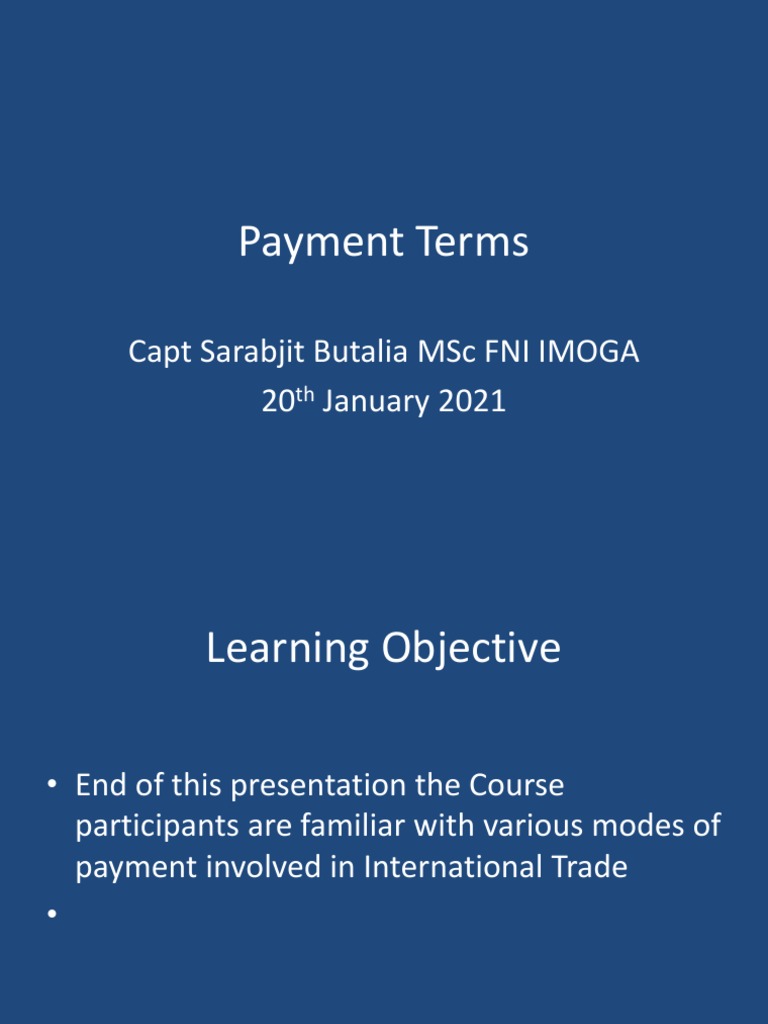 Module 004 Payment Terms | PDF
