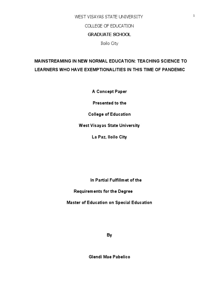 Glendi Mae Pabelico-Concept Paper | PDF