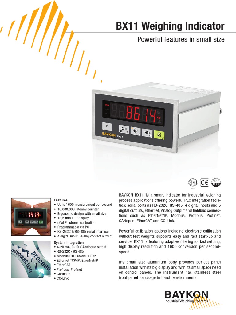 BX11 Industrial Weighing Indicator | PDF | Analog To Digital Converter | Calibration