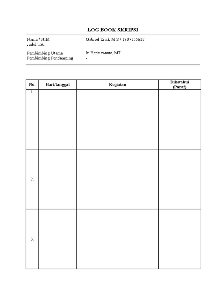 Log Book Proposal | PDF
