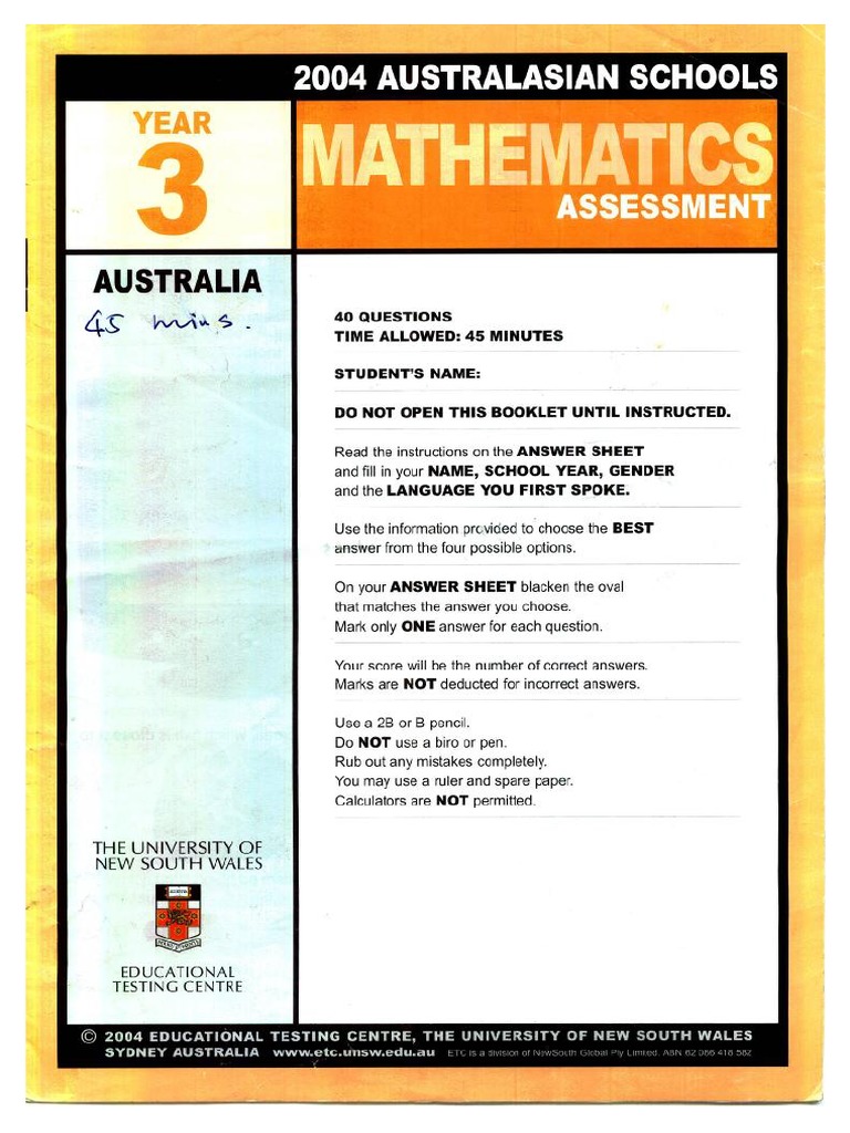 ICAS Math 2004 | PDF