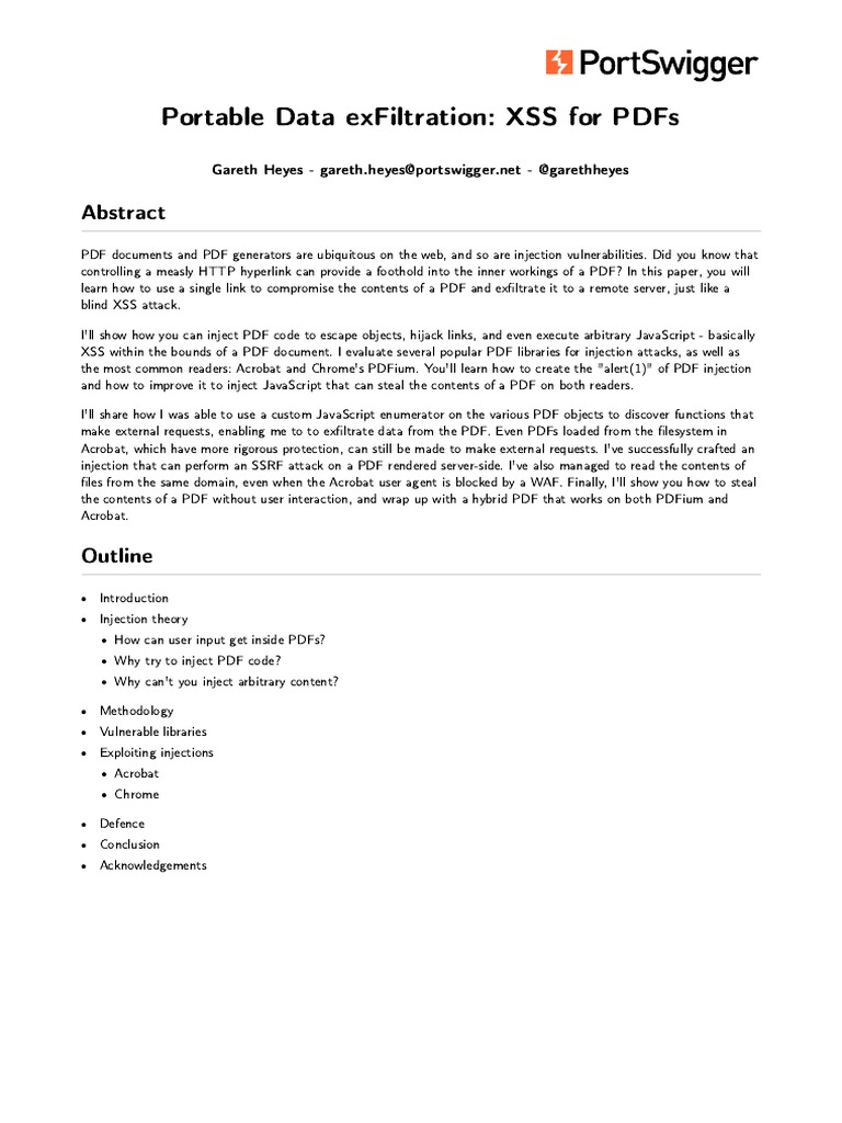 PDF Injection Attacks Explored | PDF
