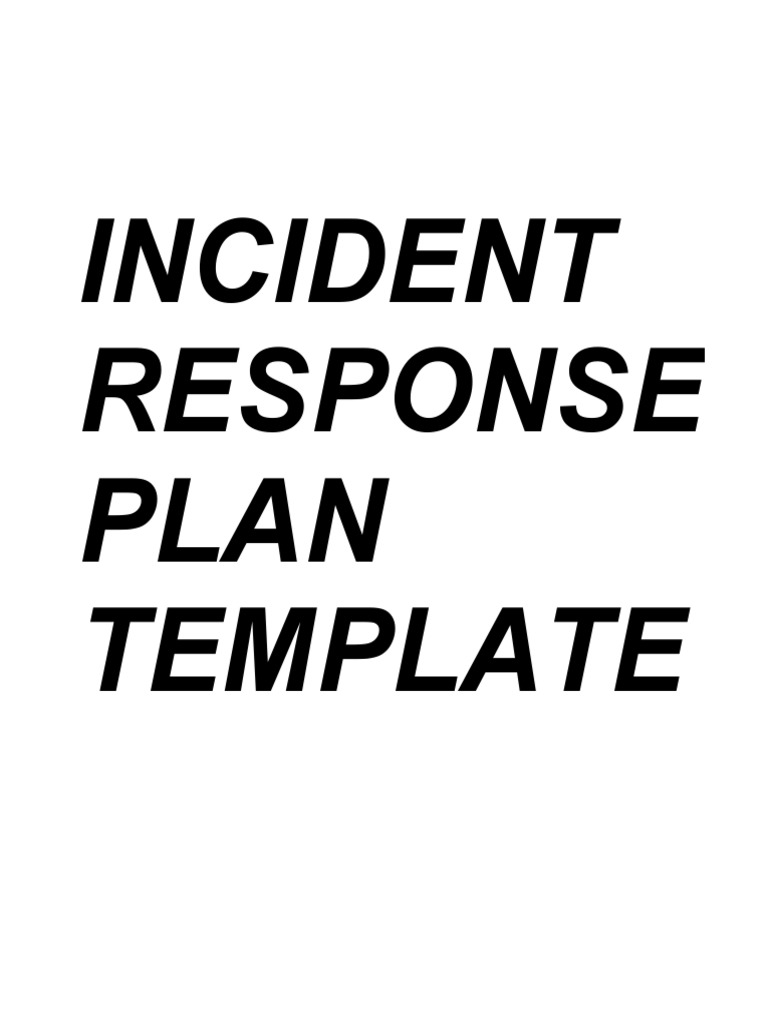 Incident Response Plan Template | PDF