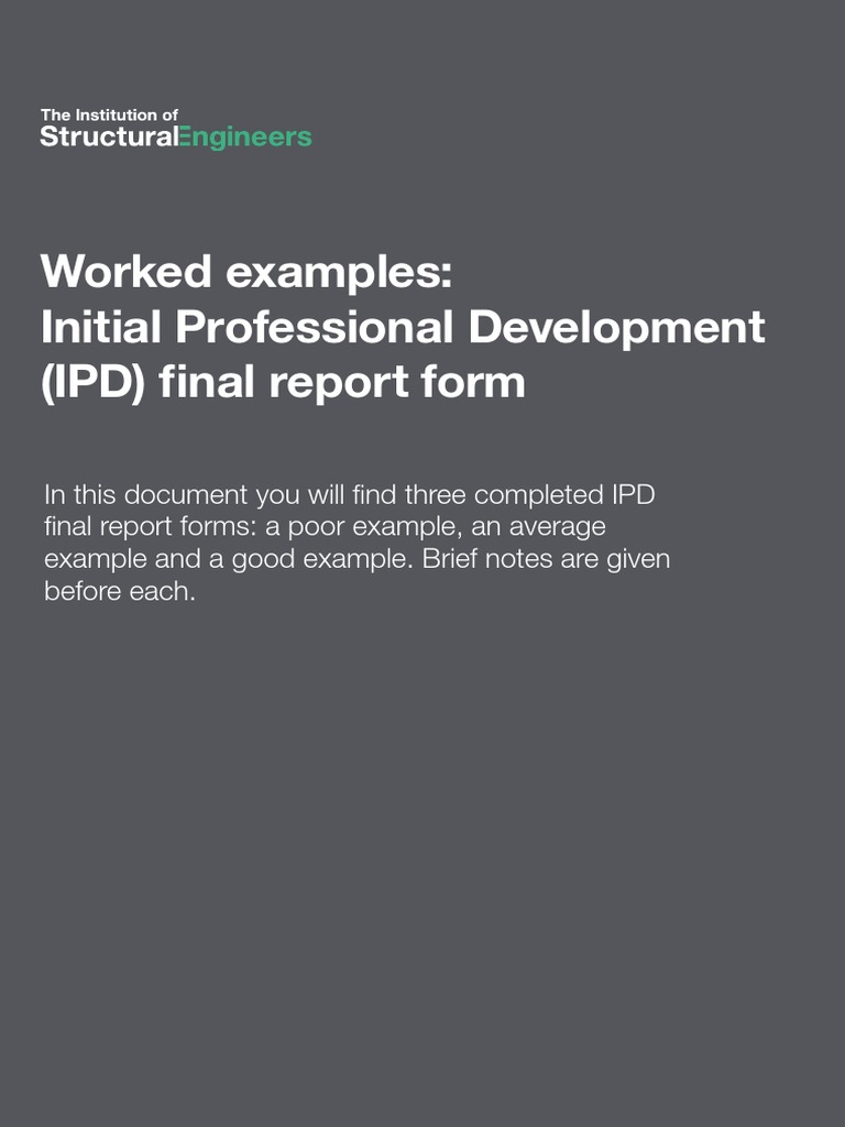 IPD Final Report Form Examples | PDF