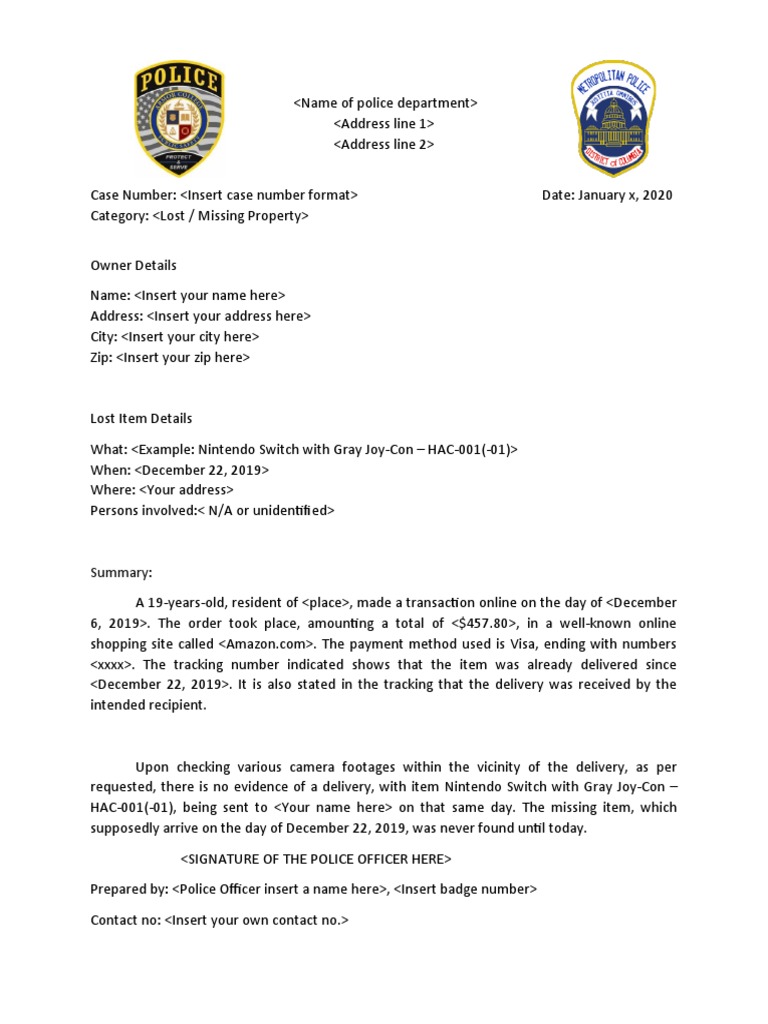 German Police Report Case ID | PDF