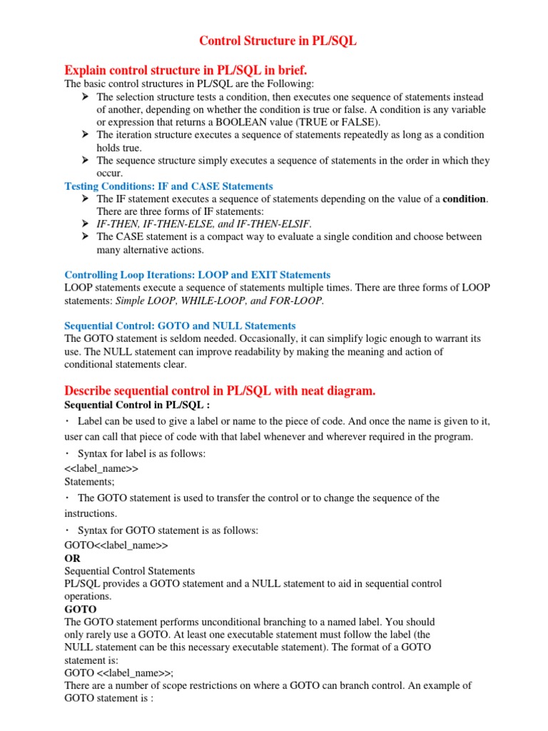 Control Structure | PDF