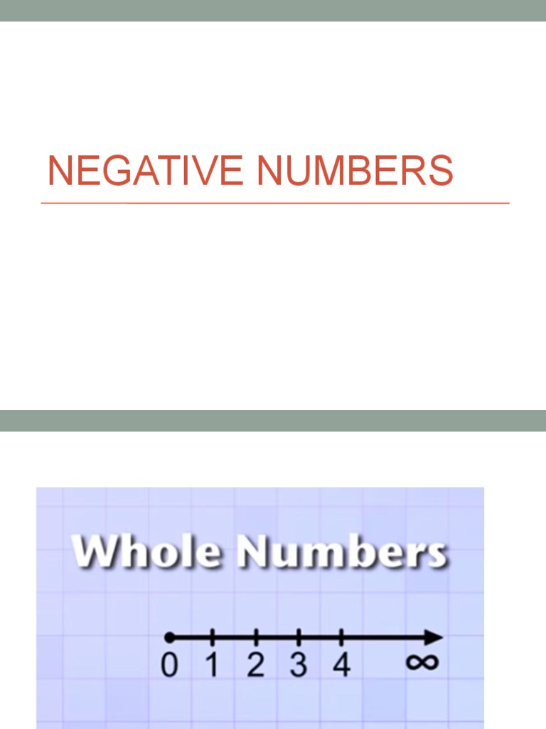 Negative Numbers Presentation | PDF