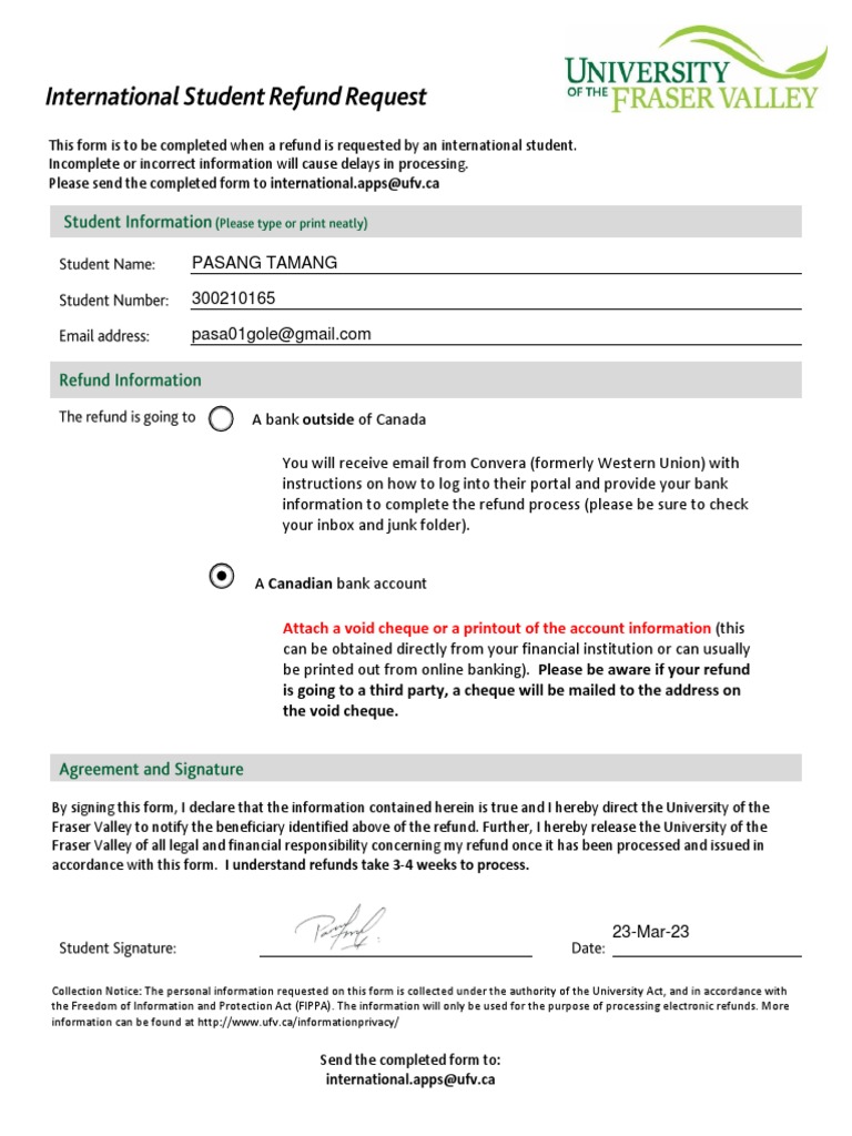 International Student Refund Process | PDF | Social Science