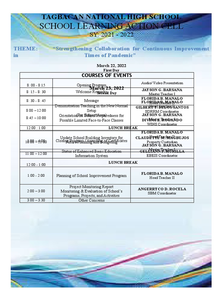 SLAC-matrix-Mar23 | PDF