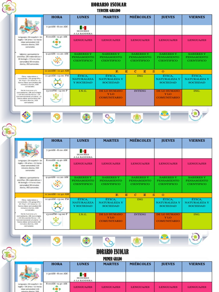 Horario de Telesecundaria | PDF
