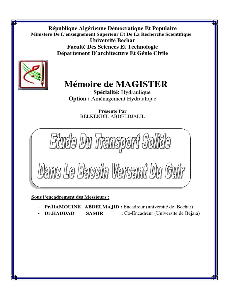 Memoire+Magister+Erosion+Abdeldjalil Compressed | PDF | Soil | Environmental Science