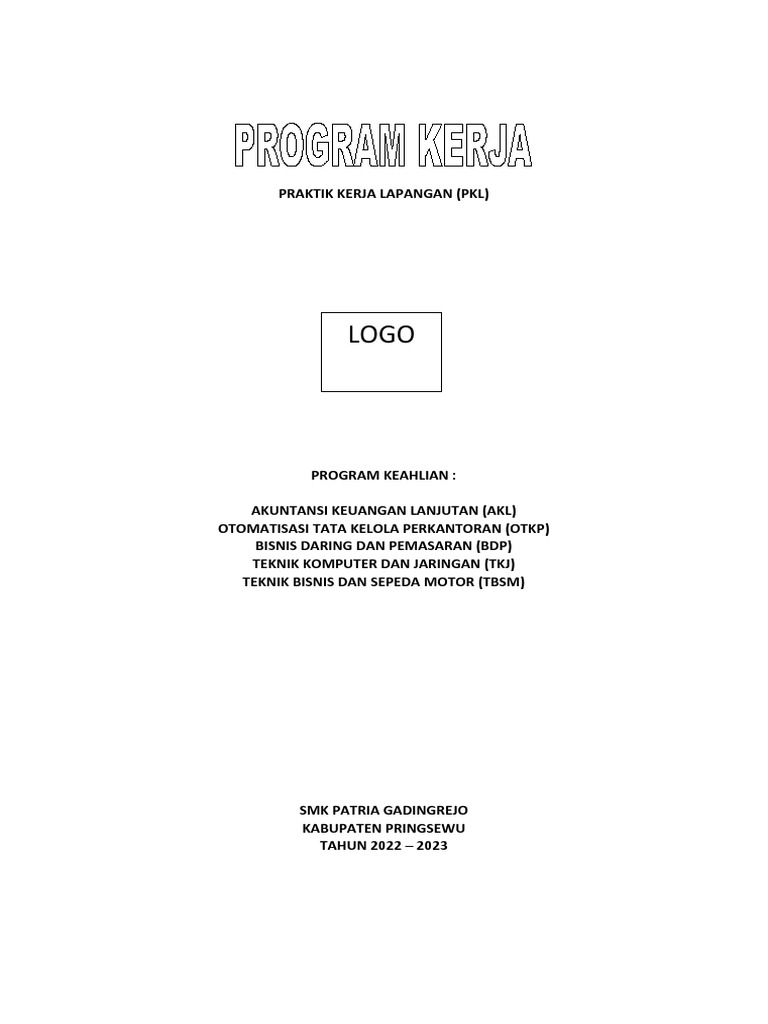 Program Kerja PKL 2022-2023 | PDF