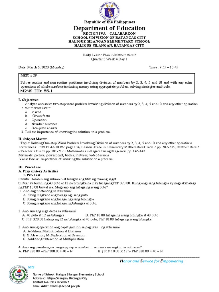 Q3 DLP Math Wk4 | PDF | Mathematics