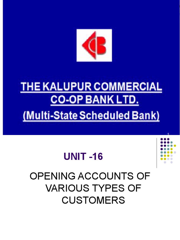 Opening Accounts of Various Types of Customers | Download Free PDF ...