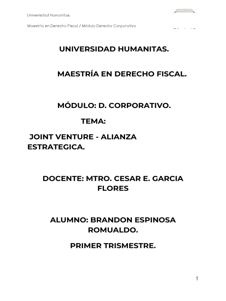 Joint Venture: Alianzas Estratégicas en México | PDF | Proyecto ...