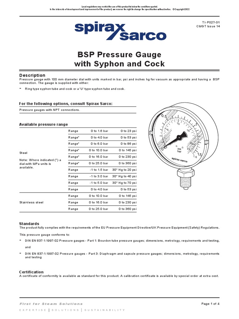 BSP Ti P027 01 en | PDF | Pressure Measurement | Pipe (Fluid Conveyance)